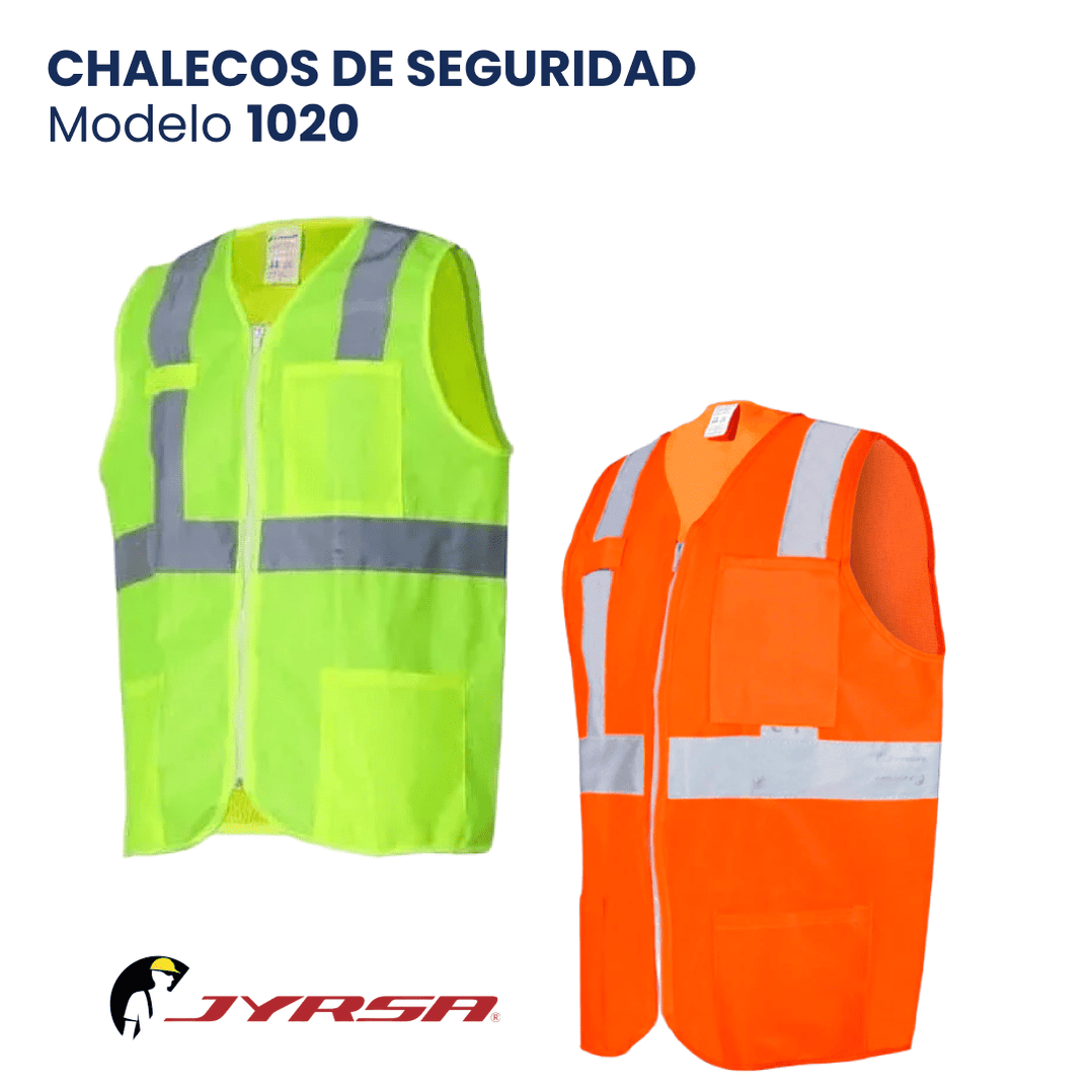 Chaleco Alta Visibilidad de Poliester ANSI Tipo R Clase 2 - JYRSA SR-1 — DIBAMEX